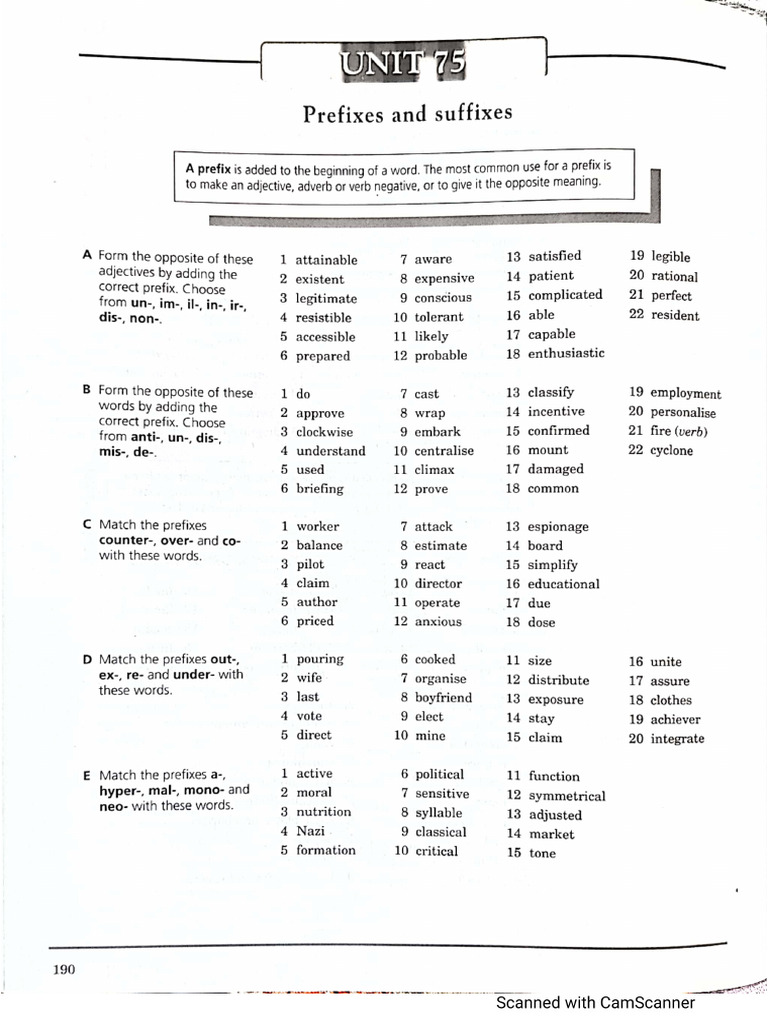 Prefixes Suffixes | PDF