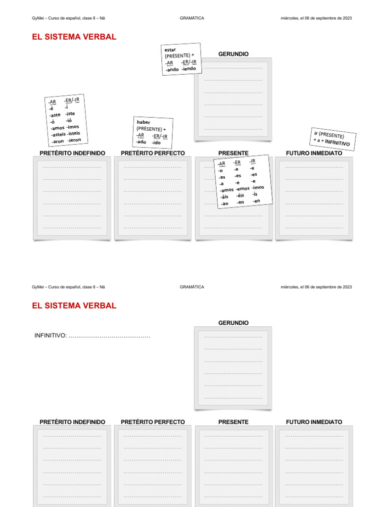 Spa8 Sistema Verbal 23 09 06 | PDF