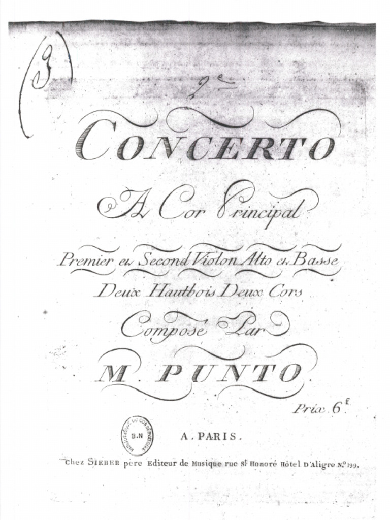 IMSLP504976-PMLP818352-Punto, Concerto N° 2 (Parties, Cor) - Paris | PDF
