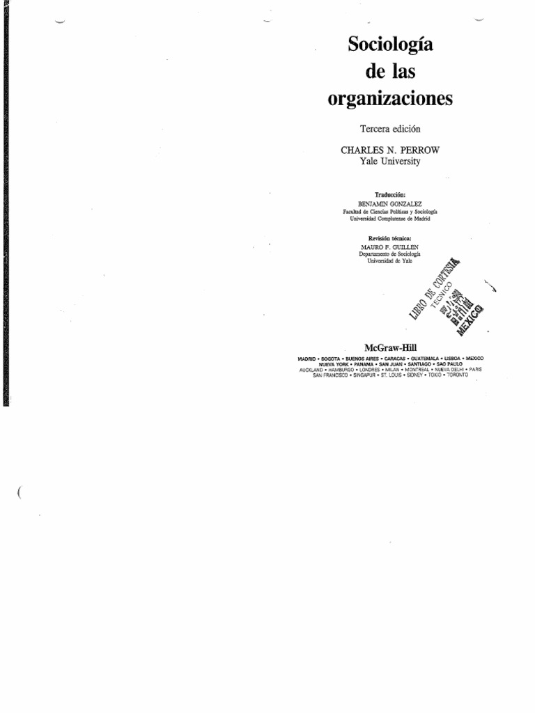 Sociología de Las Organizaciones - Perrow | PDF
