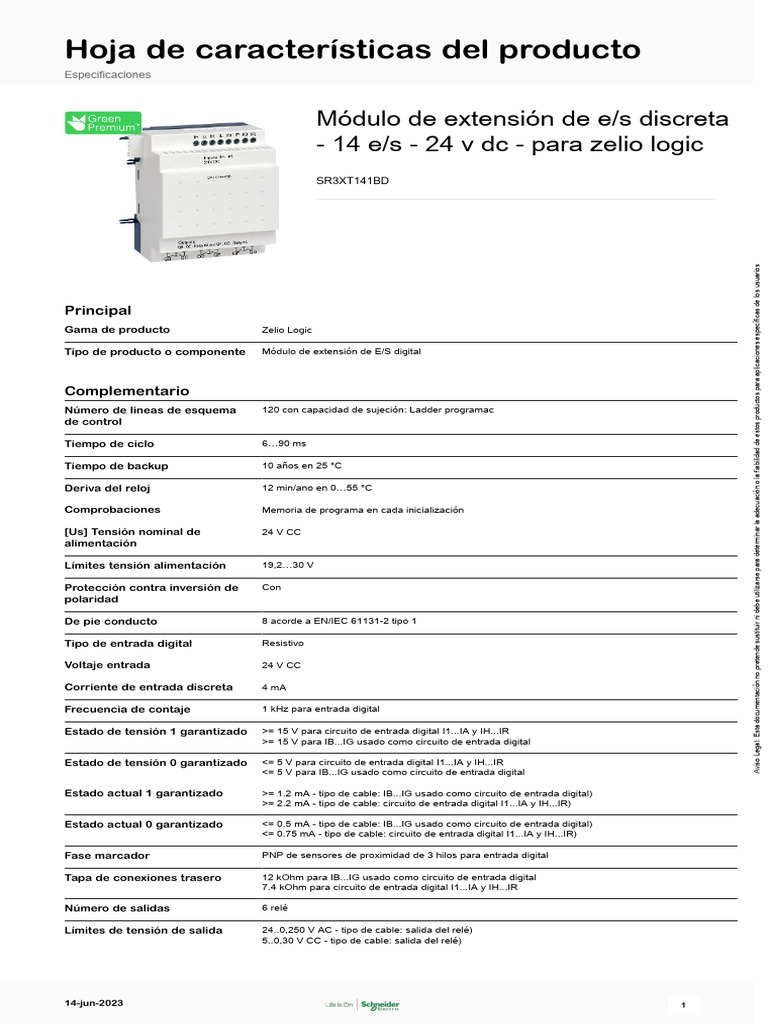 Zelio Logic - SR3XT141BD | PDF | Tecnología