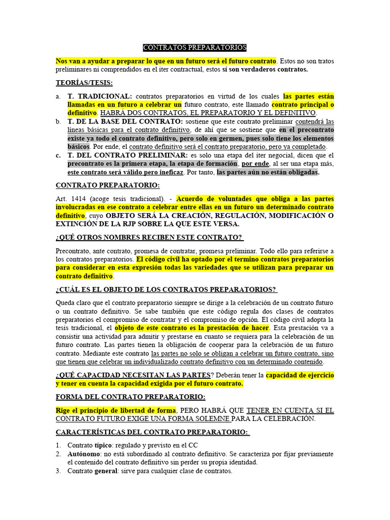 Unidad 6-Contratos Preparatorios | PDF