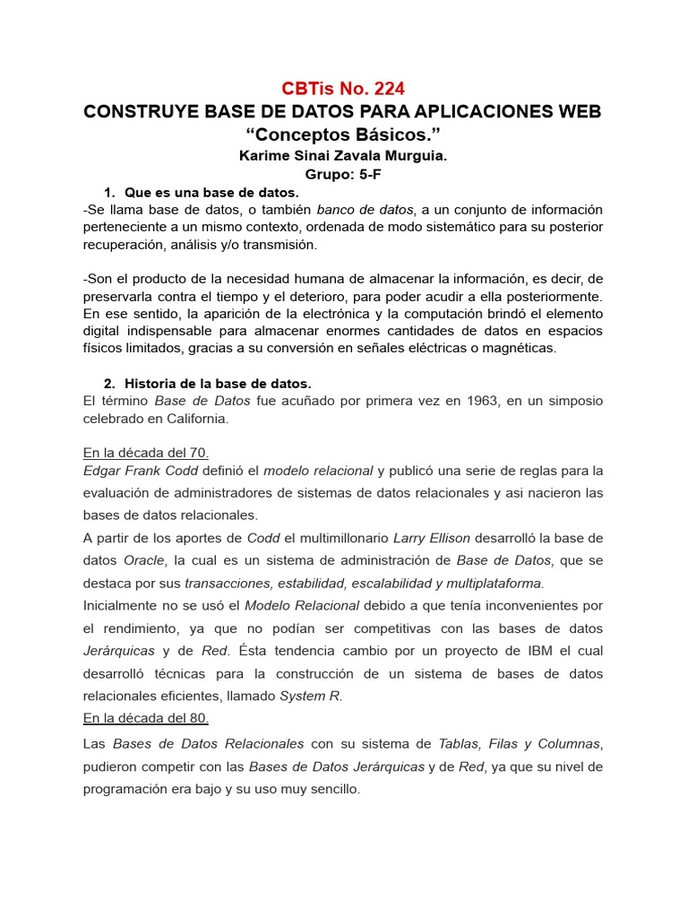 Conceptos Basicos | Descargar gratis PDF | Bases de datos | Mi sql