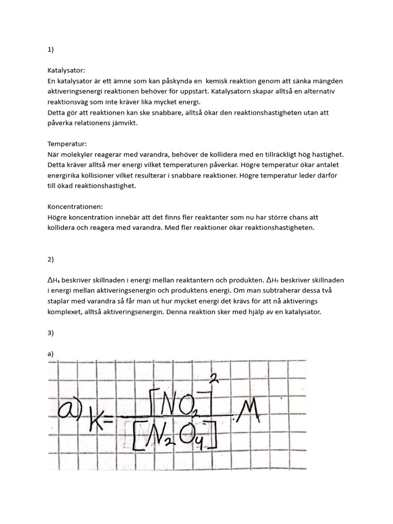 Kemi 2 uppgifter del 2 | PDF