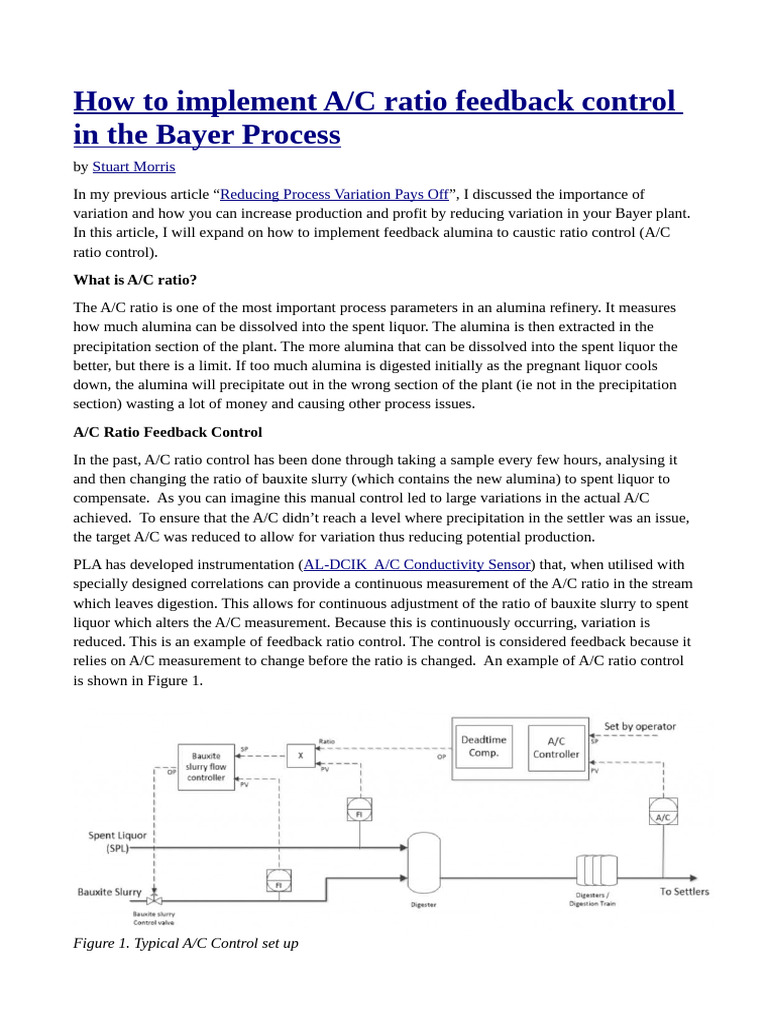 AC Ratio Control in Bayer Rpocess | PDF