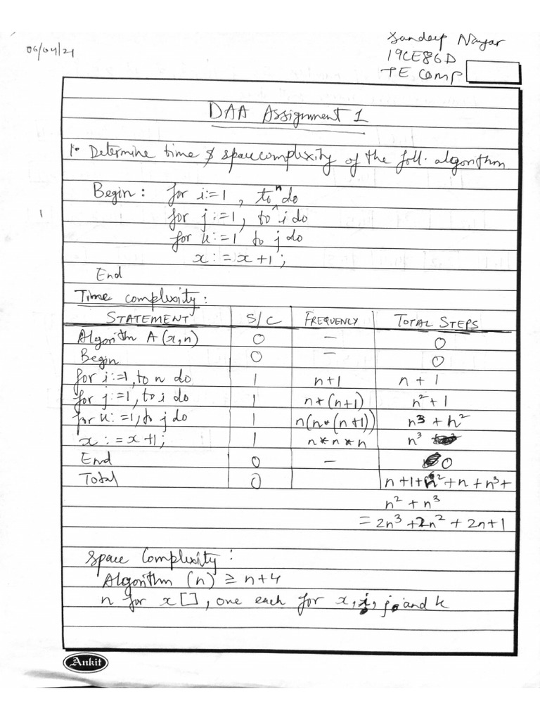 19ce86d Daa Assignment1 | PDF