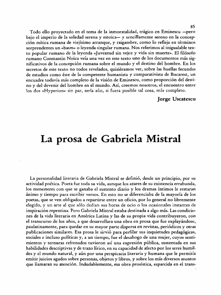 Prosa y poesía de Gabriela Mistral | PDF | Prosa | Poesía