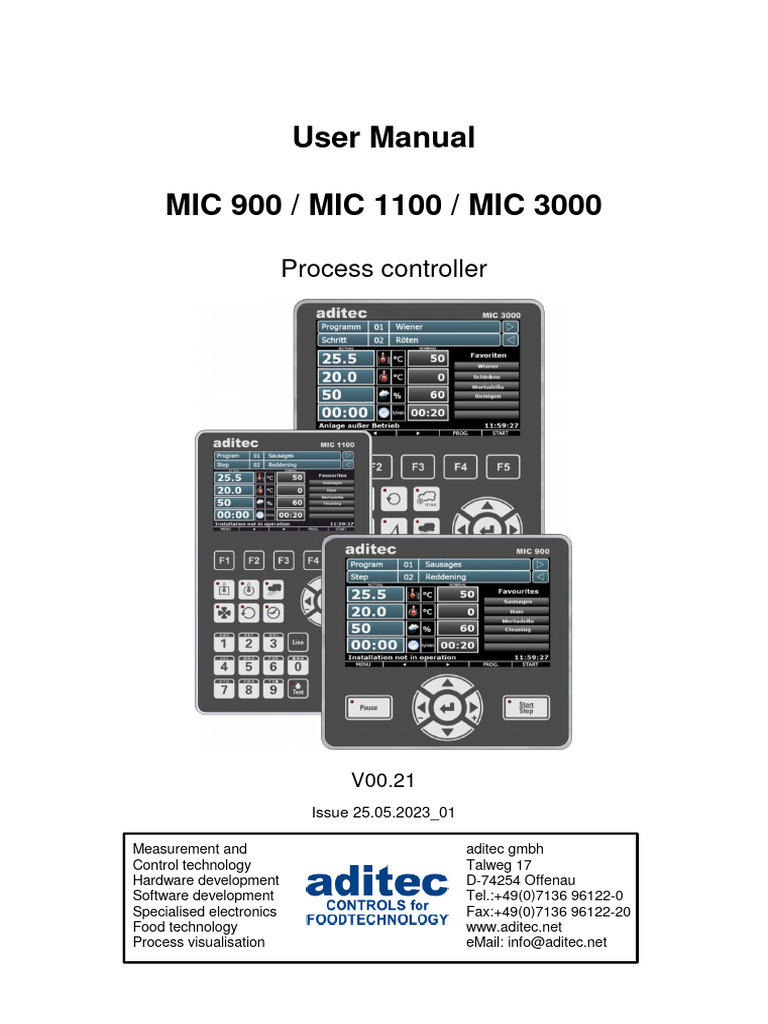 MIC900 - 1100 - 3000 V00.21 - User - Manual - en - 01 | PDF | Cursor (User Interface) | Menu ...