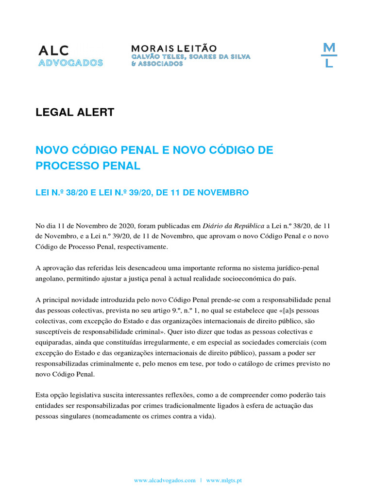 Novo Codigo Penal e Novo Codigo de Processo Penal - Lei N.O 38-20 e Lei N.O 39-20 de 11 de ...