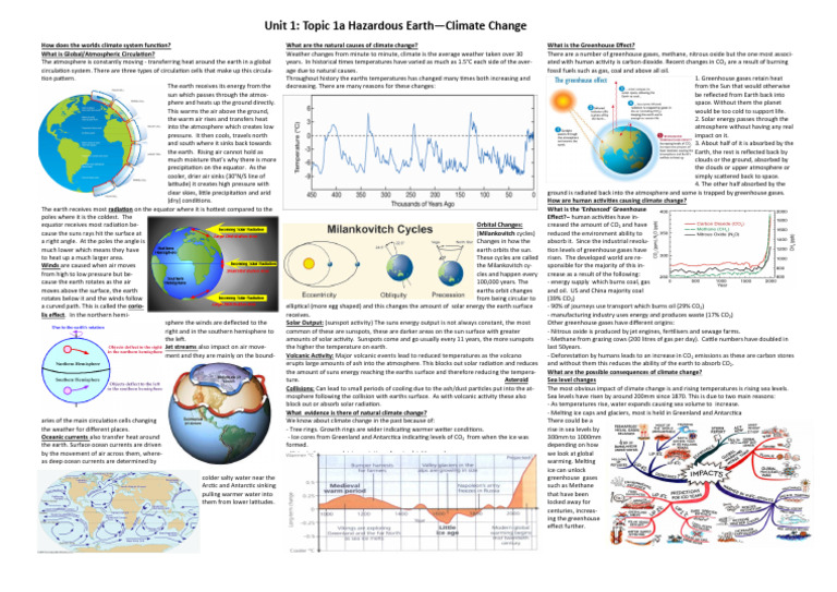 Hazardous Earth A3 Sheet Climate | PDF | Atmosphere Of Earth | Climate ...