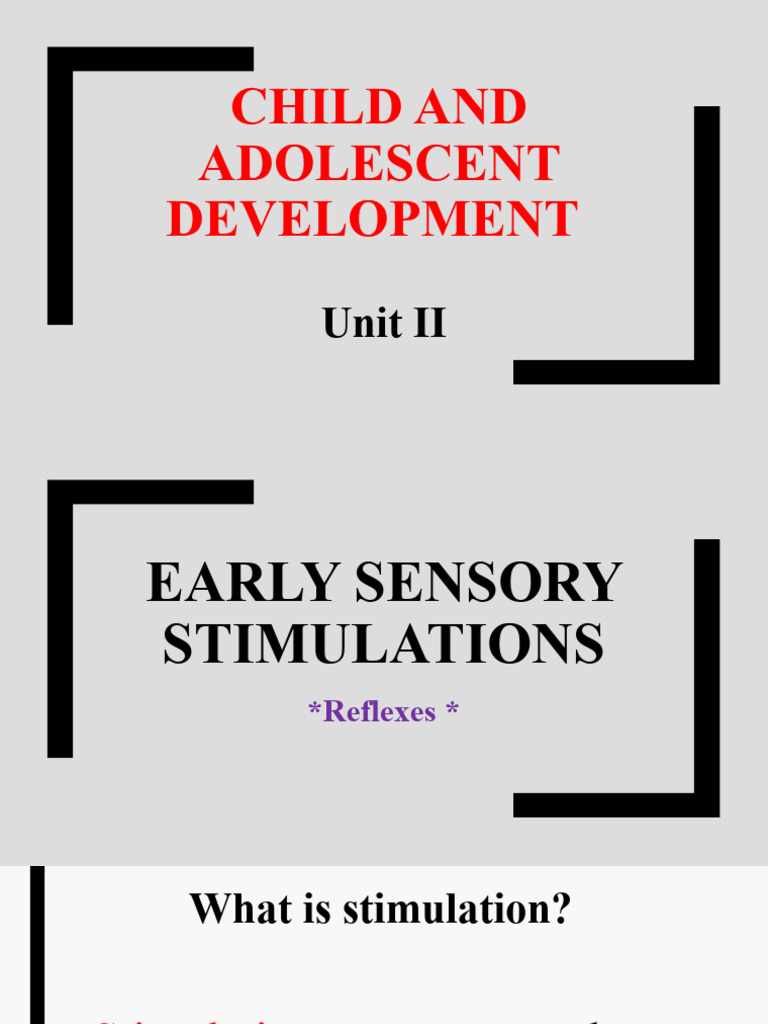 Sensory Stimulations Reflexes and Exceptional Devt | PDF | Intellectual Disability | Attention ...