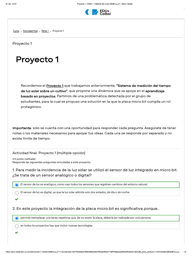 Proyecto 1 - Parte 1 - Material Del Curso CEIBAL4 - C1 - EDUx Ceibal ...