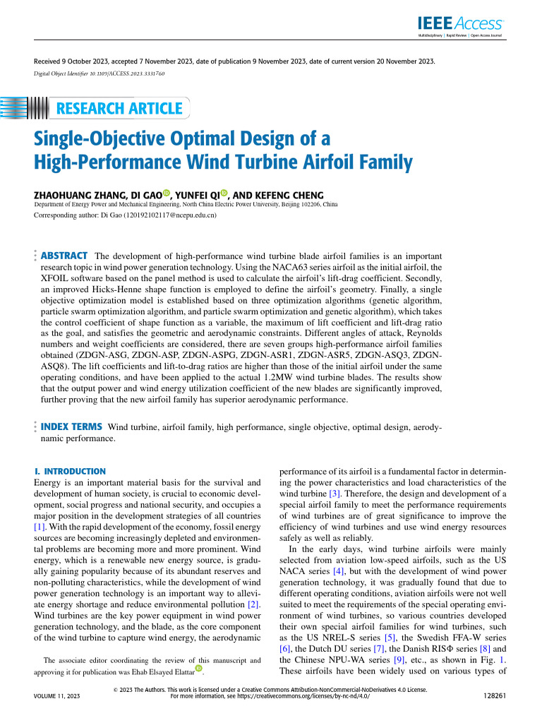 Single-Objective Optimal Design of A High-Performance Wind Turbine ...