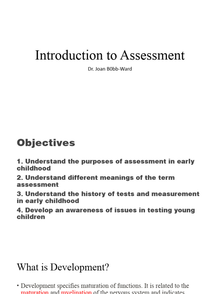 Introduction To Assessment | PDF | Child Development | Human Development