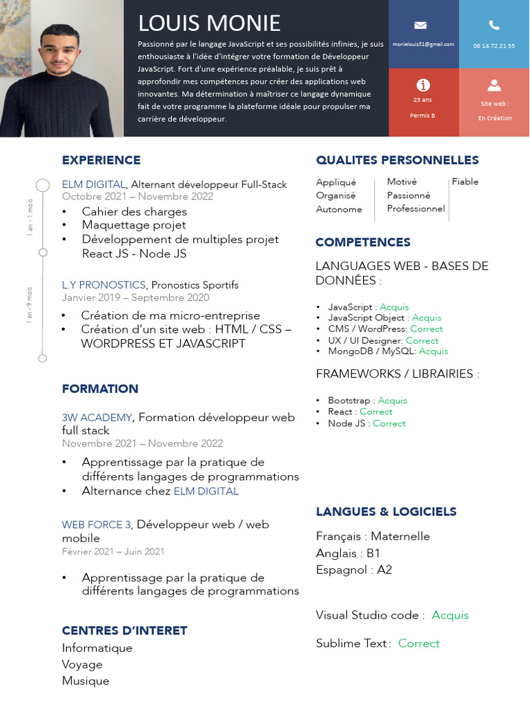 Candidature Développeur JavaScript | PDF | Programmation web | Internet