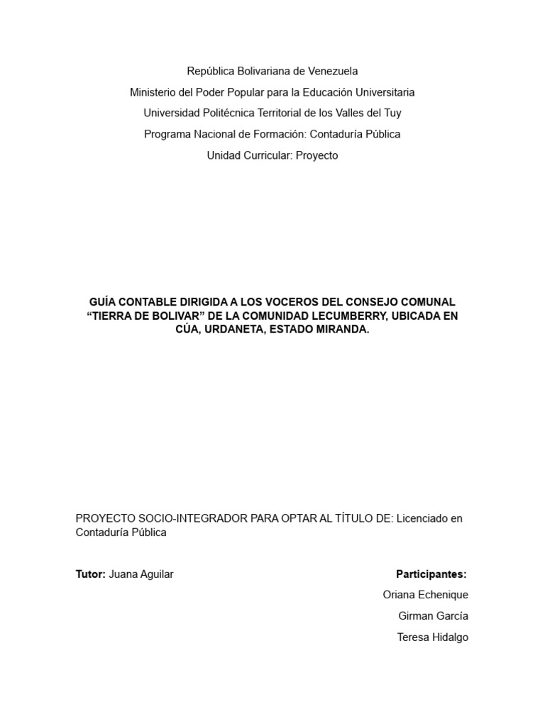 Guia Contable Proyecto | PDF