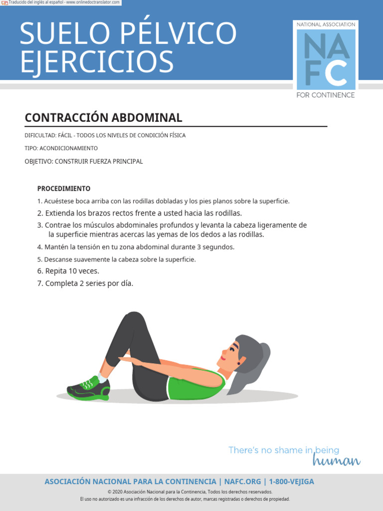 Ejercicios para El Suelo Pelvico Nivel Facil Moderado Dificil y | PDF ...