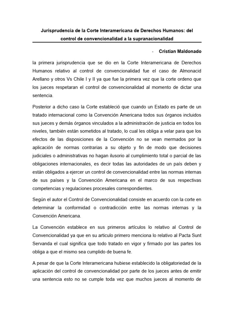 Jurisprudencia de La Corte Interamericana de Derechos Humanos | PDF | Caso de ley | Convenio ...