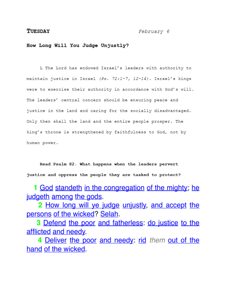 James Rafferty.2024.Q1.L6.How Long Will You Judge Unjustly | PDF | Thou ...
