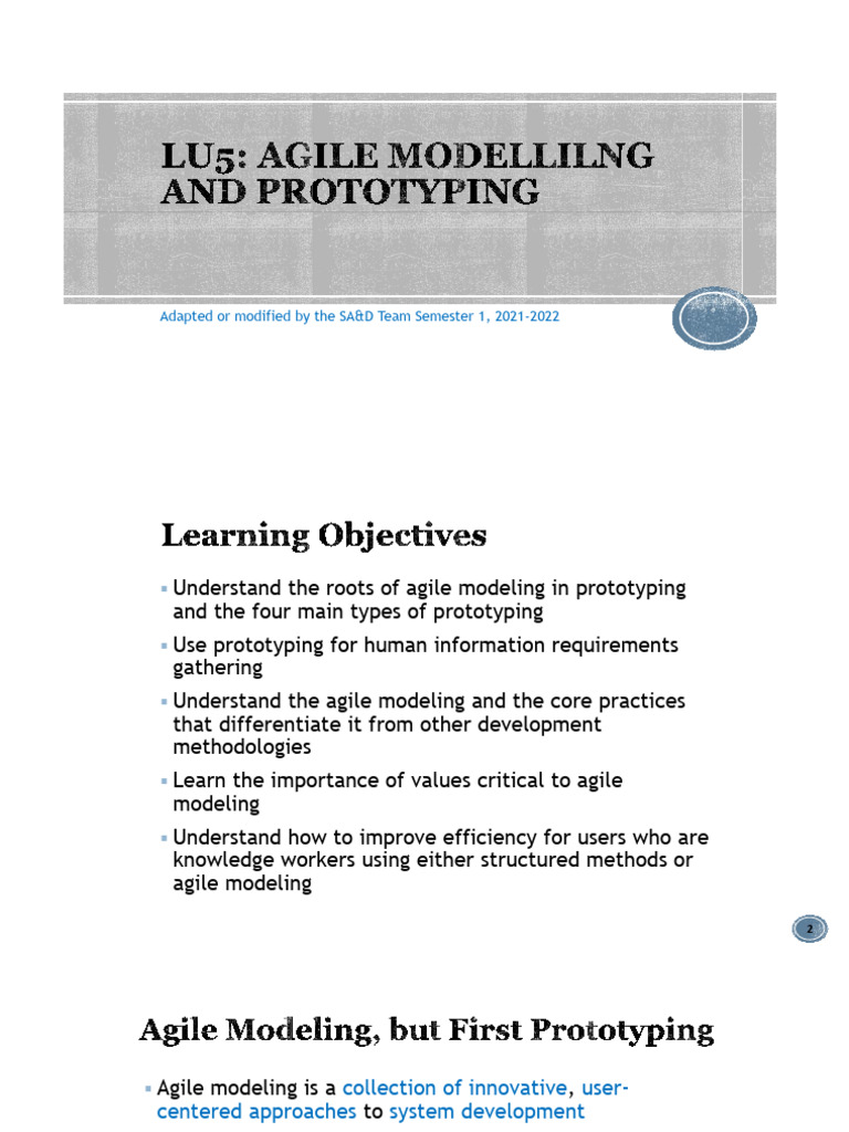 Lu5 Agile Modelling and Prototyping | PDF | Computers | Technology & Engineering