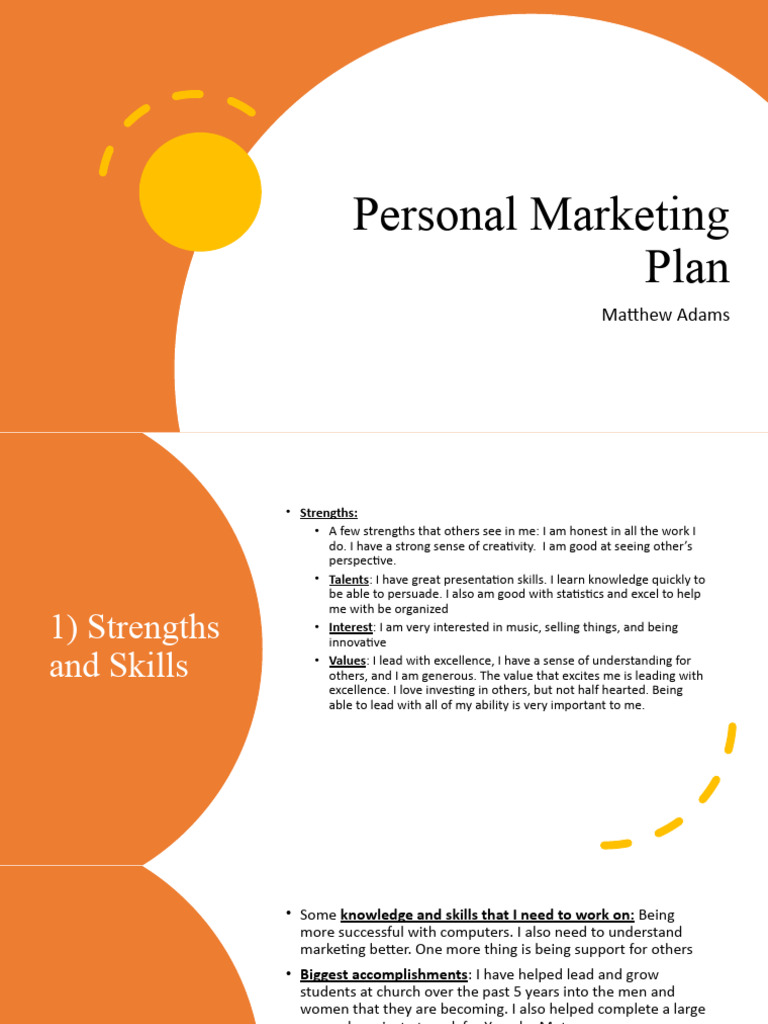 Personal Marketing Plan Overview | PDF | Swot Analysis | Business