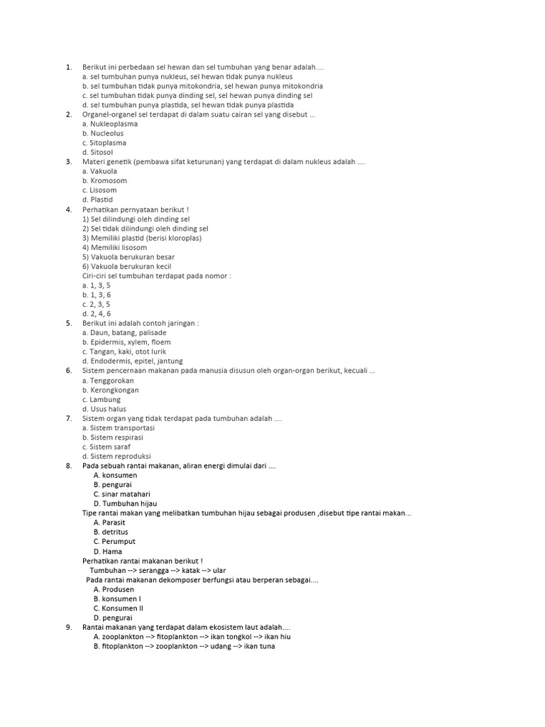 PERSIAPAN UAS KELAS 7 Fix | PDF