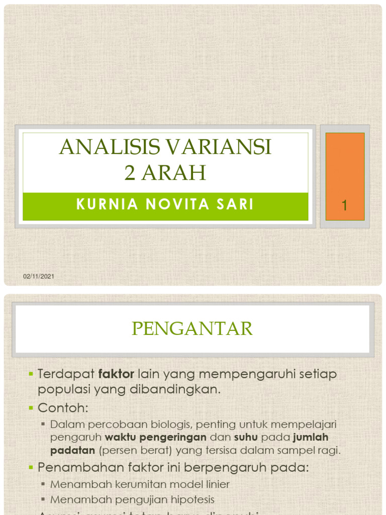 Analisis Variansi Dua Arah dalam Statistika | PDF | Metode & Bahan Ajar