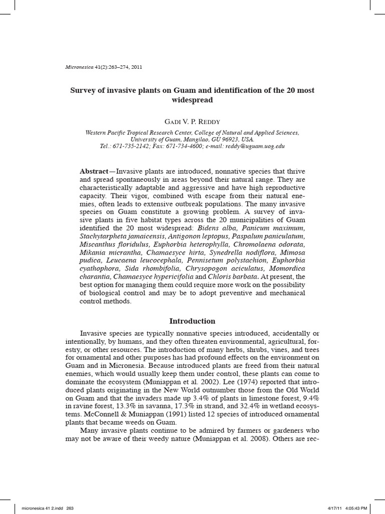 18 Reddy PP 263-274 | Download Free PDF | Invasive Species | Introduced ...