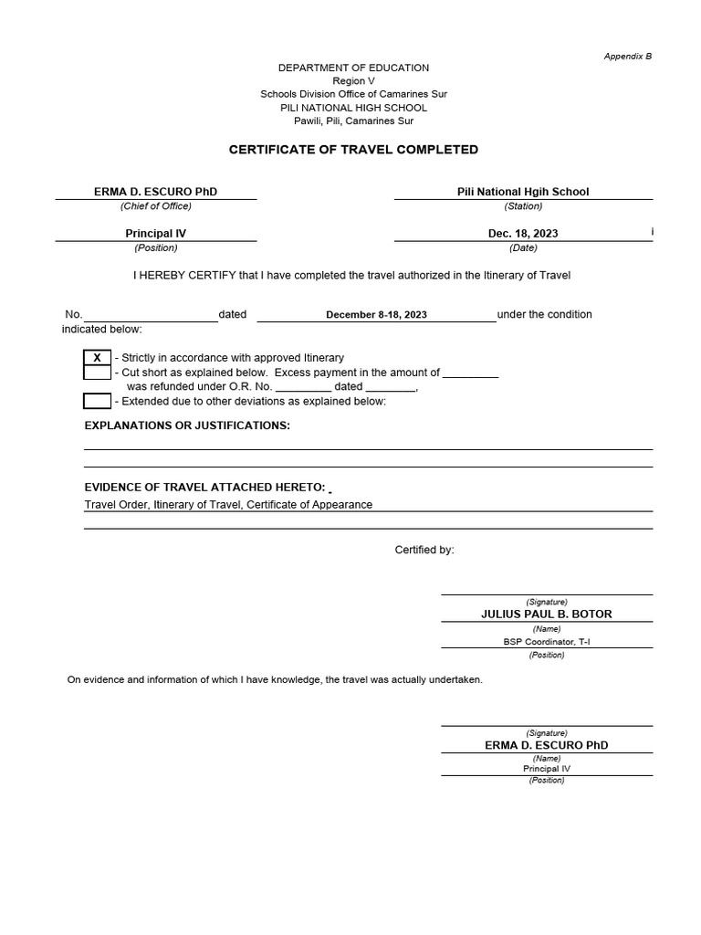 CERTIFICATE-OF-TRAVEL-COMPLETED | PDF