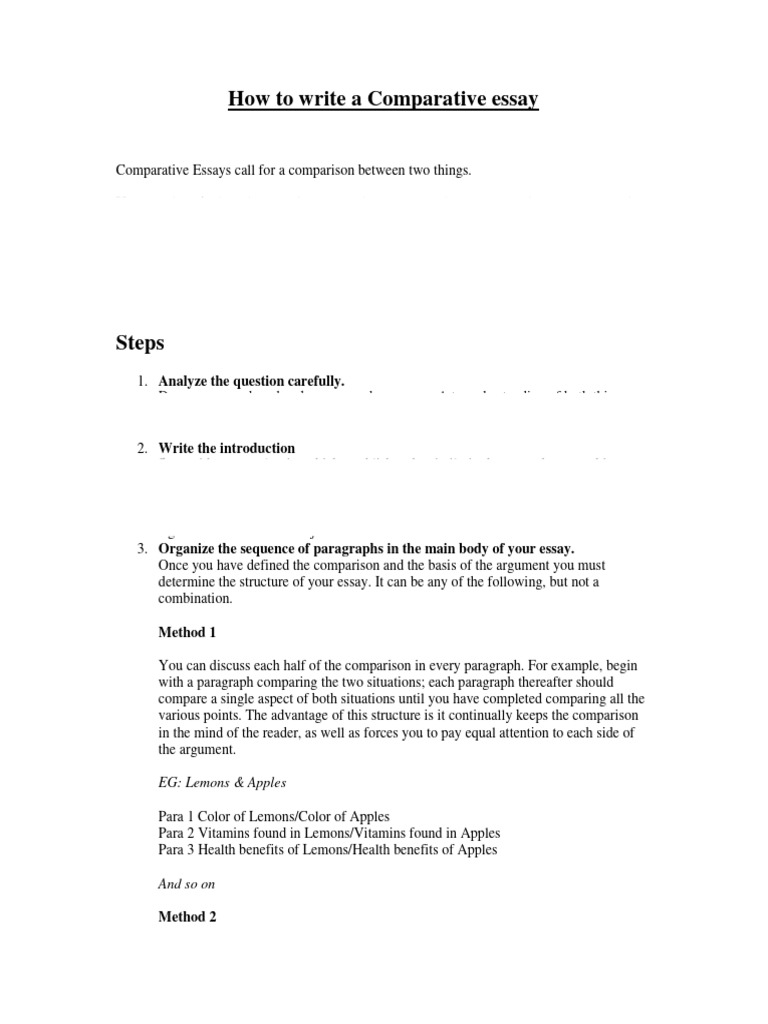How-to-write-a-Comparative-essay (1) - 1-2 | PDF | Essays | Human ...