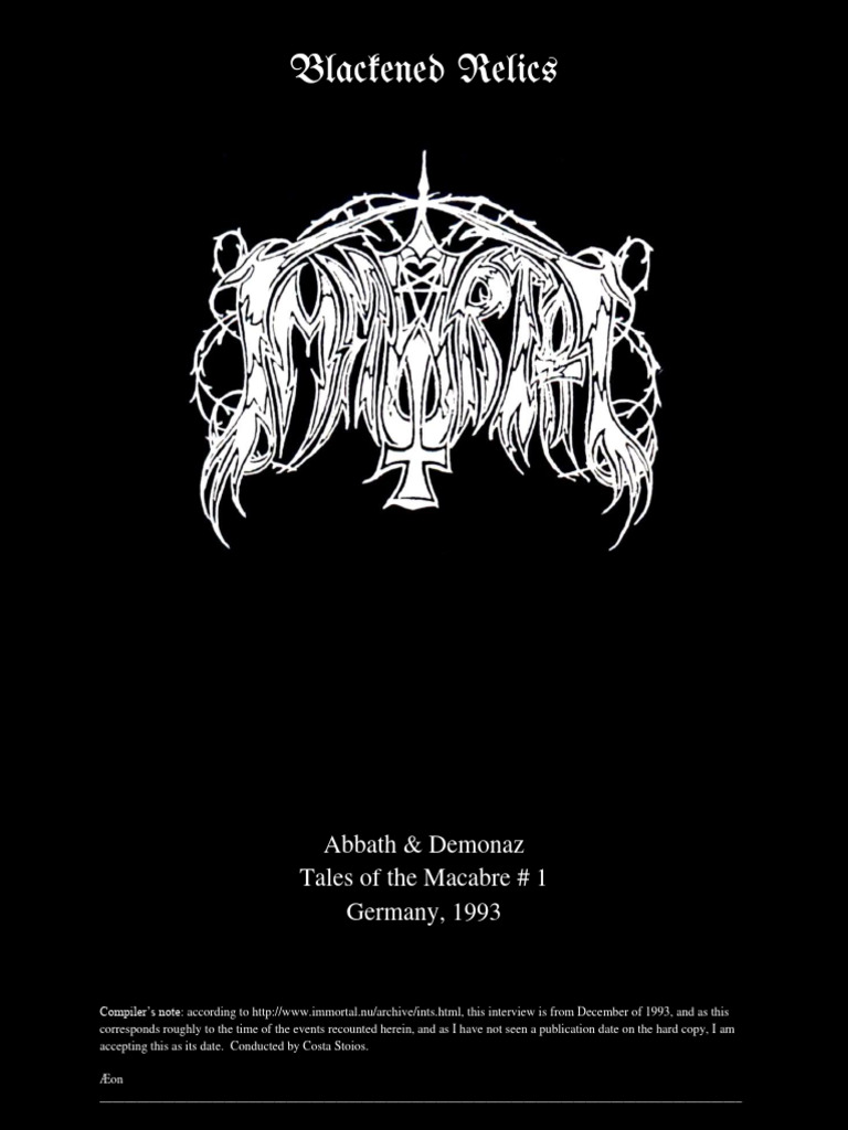 Demonaz and Abbath - Tales of The Macabre # 1 - December 1993 | PDF ...