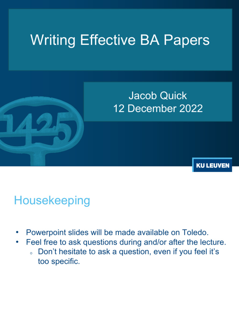 Writing Effective BA Papers Guide | PDF