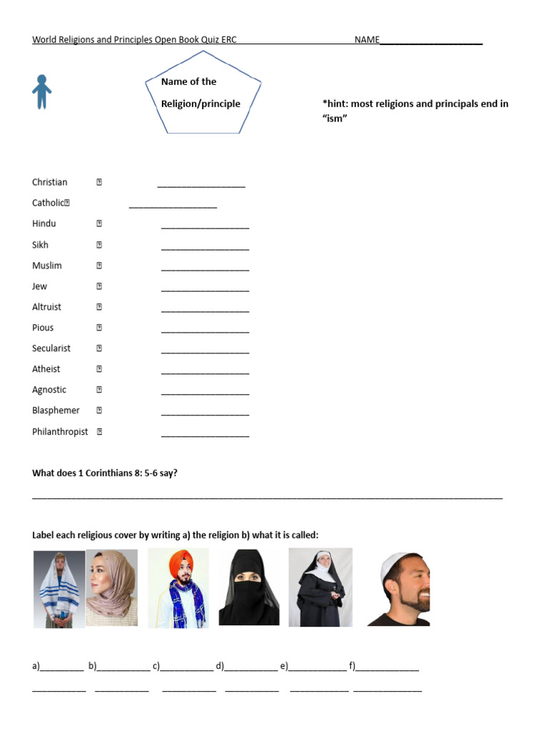 World Religions Quiz and Definitions | PDF | Secularism | Agnosticism