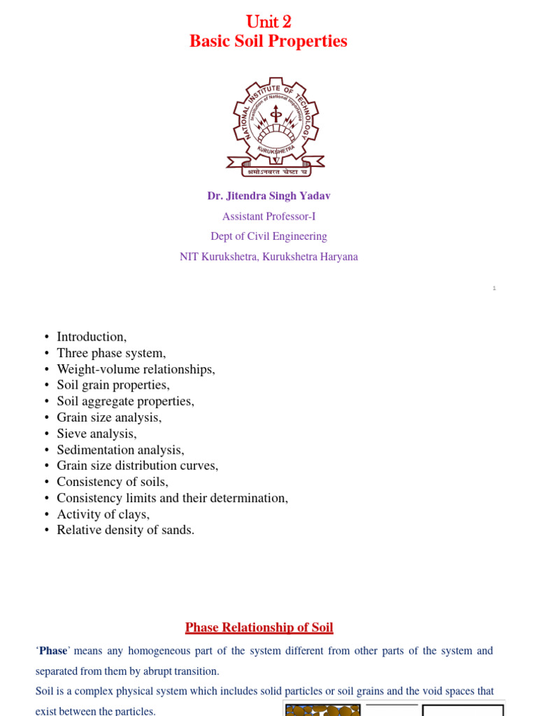 Unit 2.1 Basic Soil Properties-Introduction | PDF