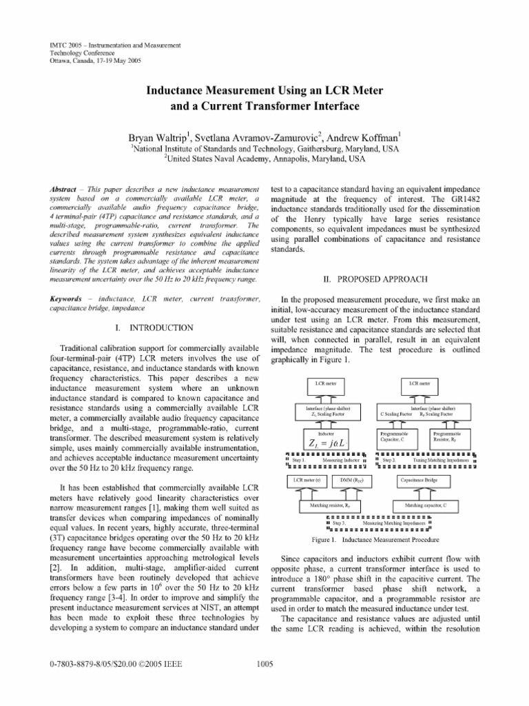Inductance Measurement Using An LCR Meter and A Current Transfor | PDF