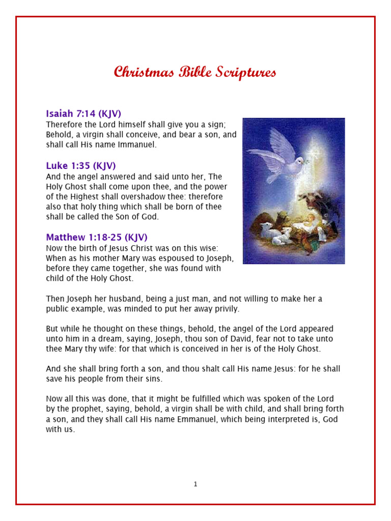 Christmas Bible Scriptures | PDF