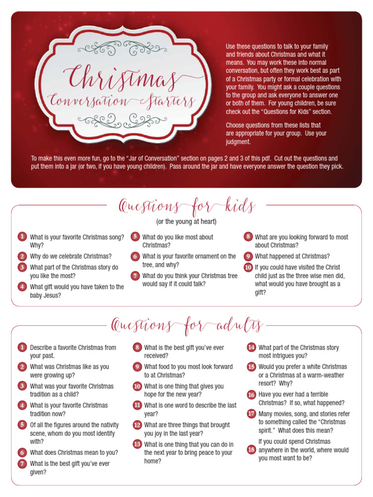 Christmas Conversation Starters | PDF
