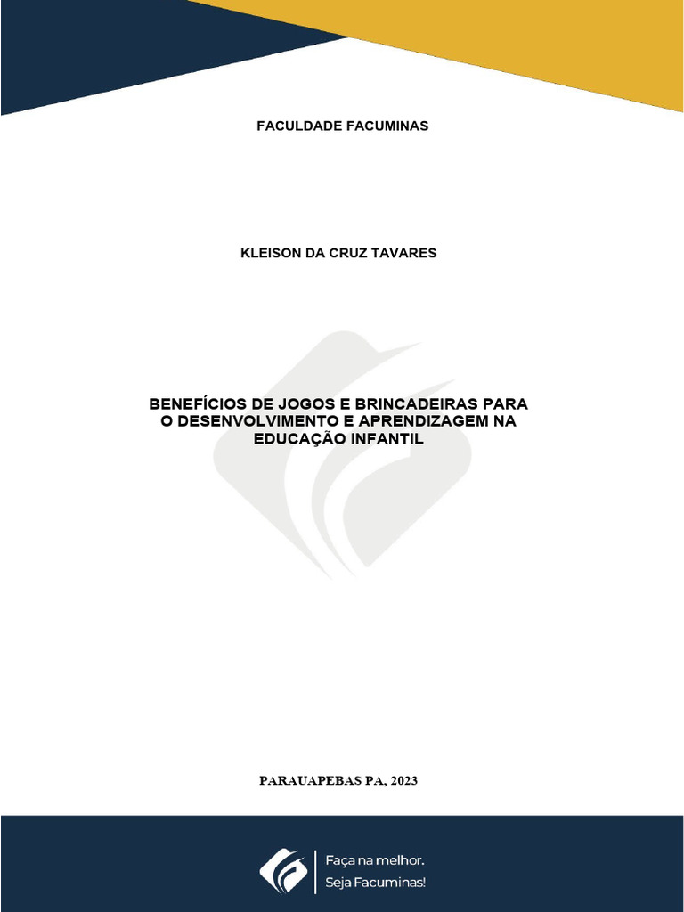 Tcc Educação Infantil Pdf Aprendizado Pedagogia