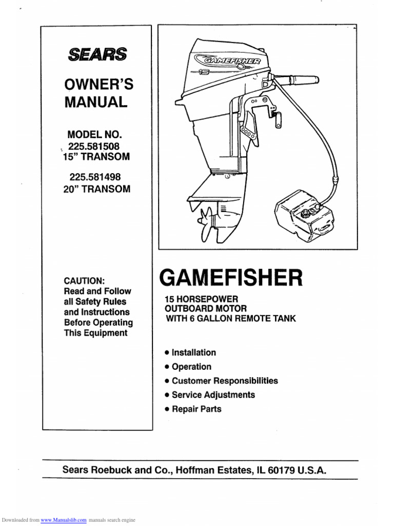 Gamefisher 15 HP Outboard Manual | PDF