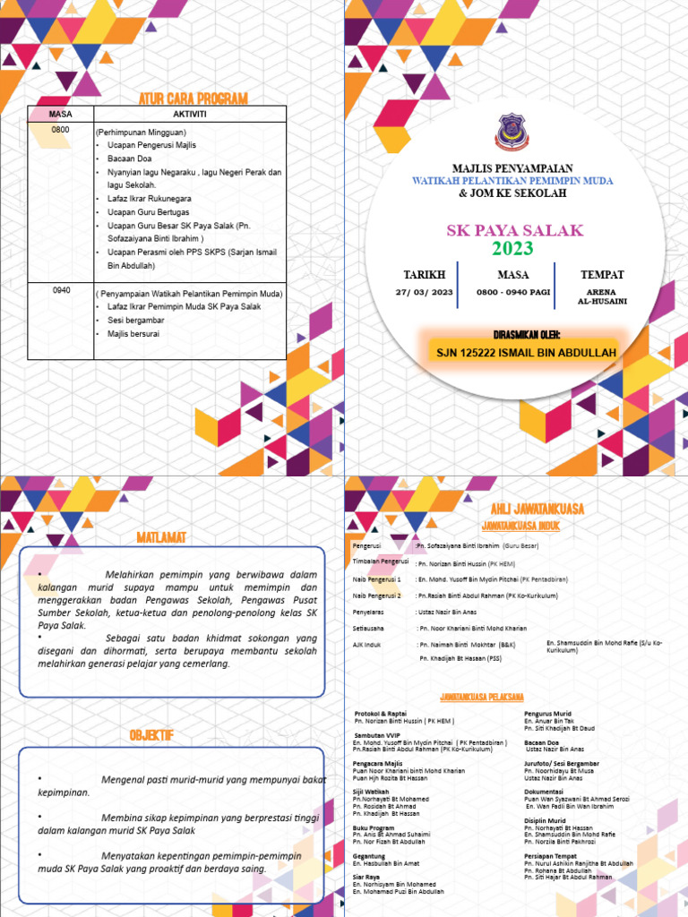 Buku Program Watikah Pelantikan Pengawas | PDF Buku Program Watikah Pelantikan Pengawas | PDF