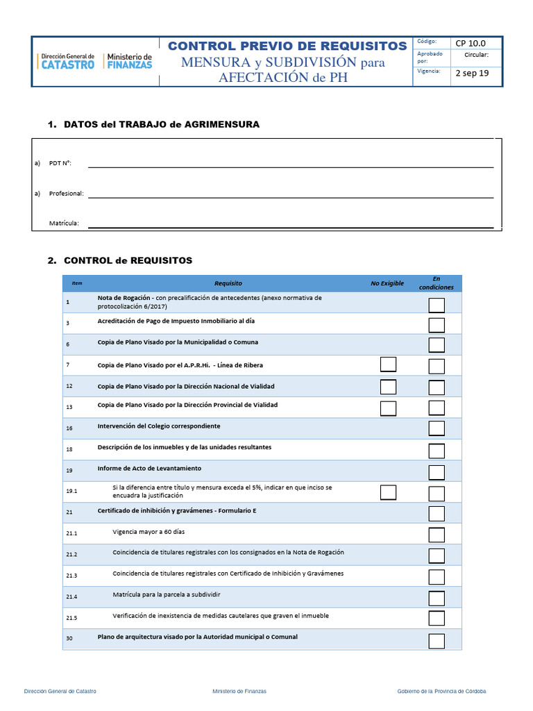 Catastro Cba - Checklist - Mensura - y - Subdivisión - P - Afectacion ...