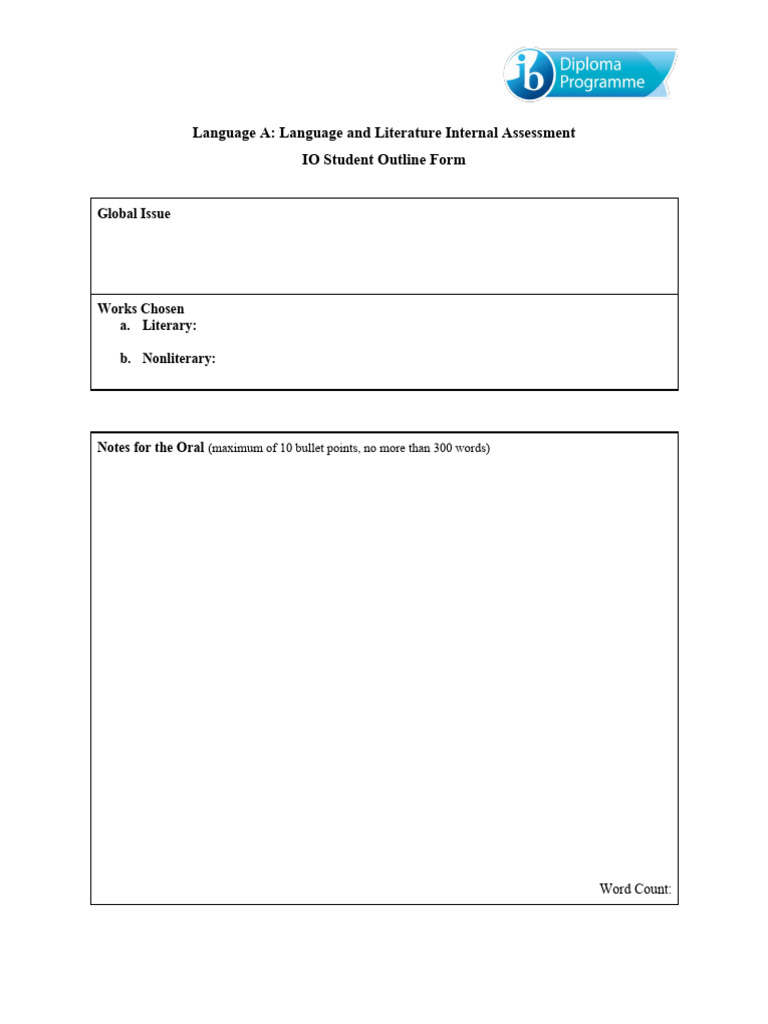 IO Student Outline Form | PDF