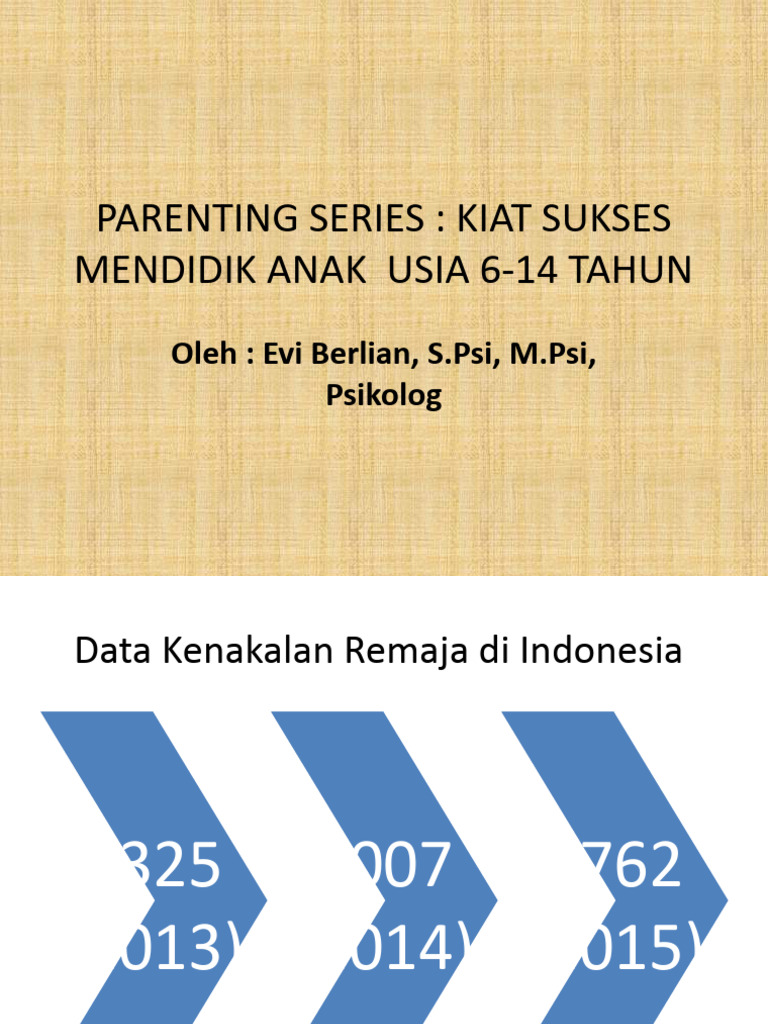 Parenting Dan Tips Untuk Anak Usia 6-14 Tahun (Pertemuan Ke-2) | PDF ...