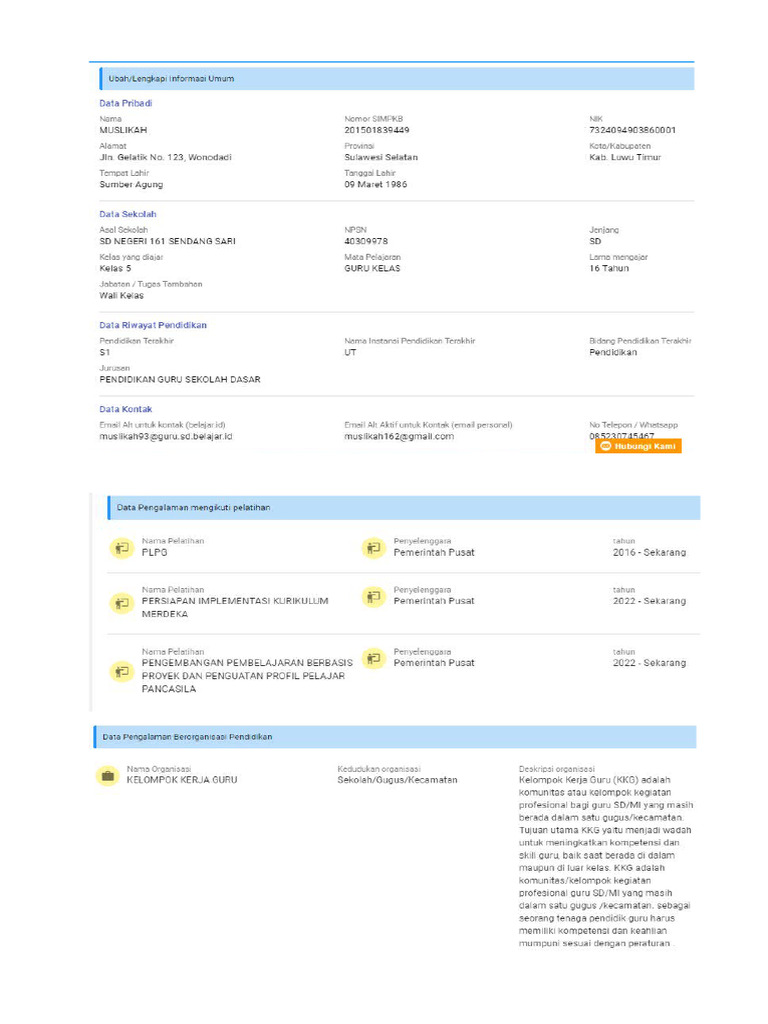 Profil Guru Penggerak Muslikah | PDF
