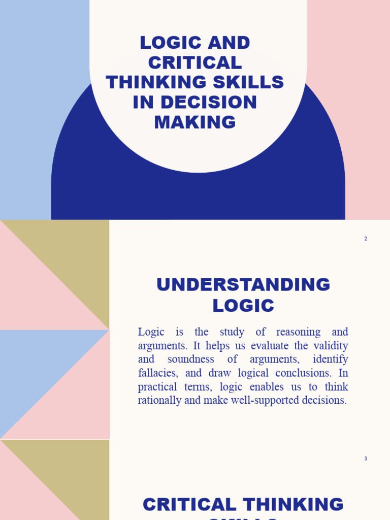 Logic and Critical Thinking Skills in Decision Making | PDF | Decision ...