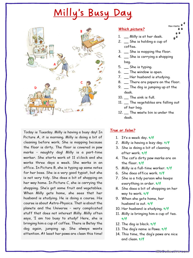 Easy Reading - Milly's Busy Day | PDF | Agriculture | Food Industry