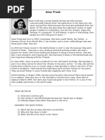 Extraordinary Lives Anne Frank Comprehension Question HA | PDF | Anne ...