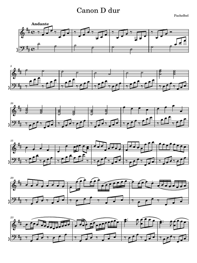 Canon D Dur Pachelbel | PDF