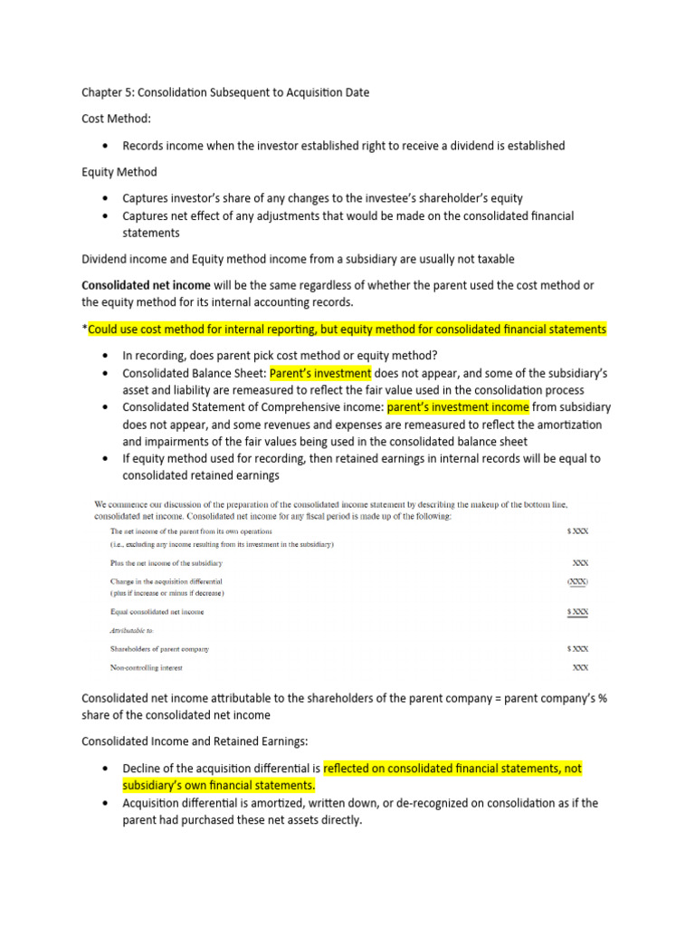 Module 5 | PDF | Consolidation (Business) | Equity (Finance)