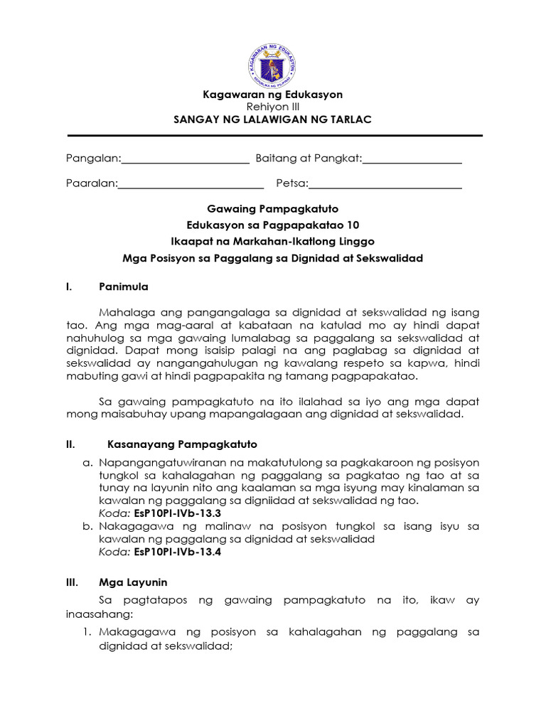 EsP10 Q4 Week3 | PDF